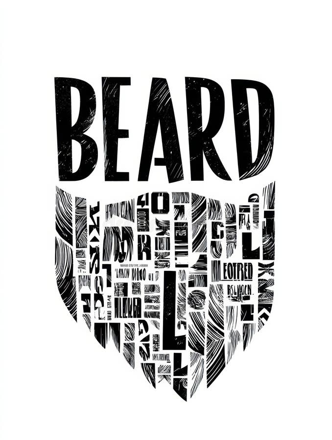 Creative Typography Design Shaped Like a Beard Showcasing the Word ...