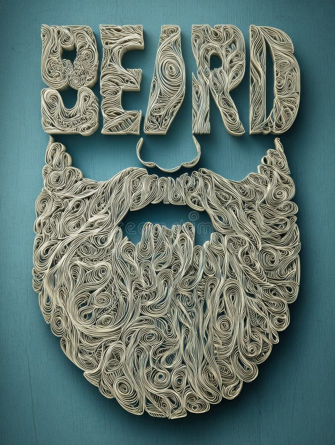 Typography Design Featuring the Word Beard Stylized in the Shape of a ...