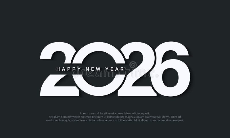 2026 Typography Design for New Year Background Celebration Stock Vector ...
