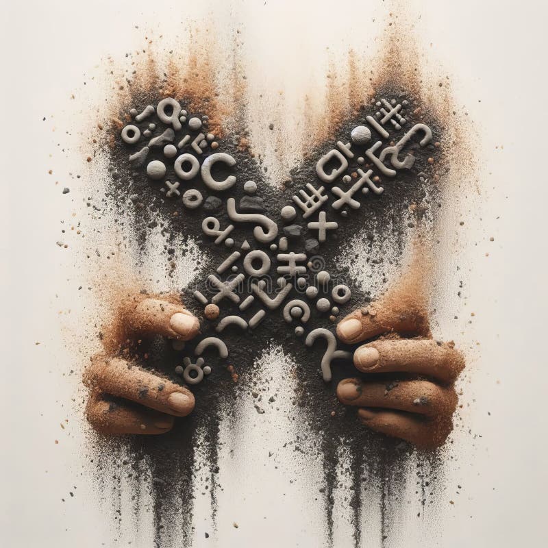 Typography Dirt Particles Forming Letters and Words Stock Photo - Image ...