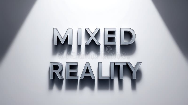Typography Displaying Mixed Reality in a Modern Design Stock ...