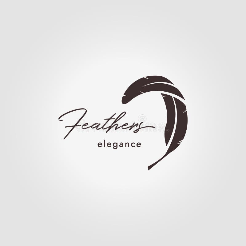 Typography of Feathers Logo Icon, Illustration of Plumage Design Vector ...