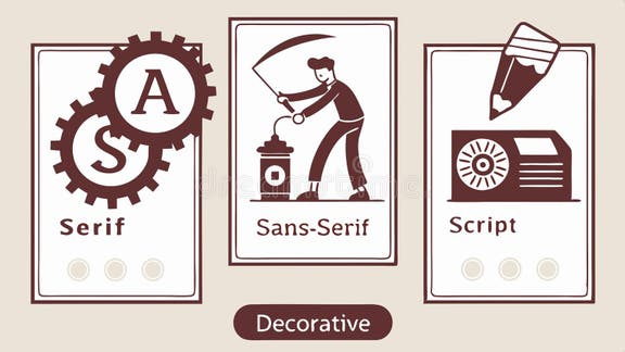 Typography Font Styles, Decorative and Text Design Elements Vector ...