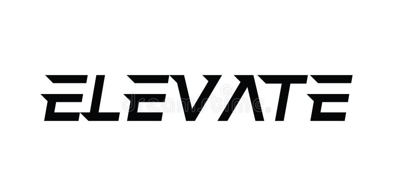 Typography Font Text Elevate Logo Design Vector Template. Stock ...