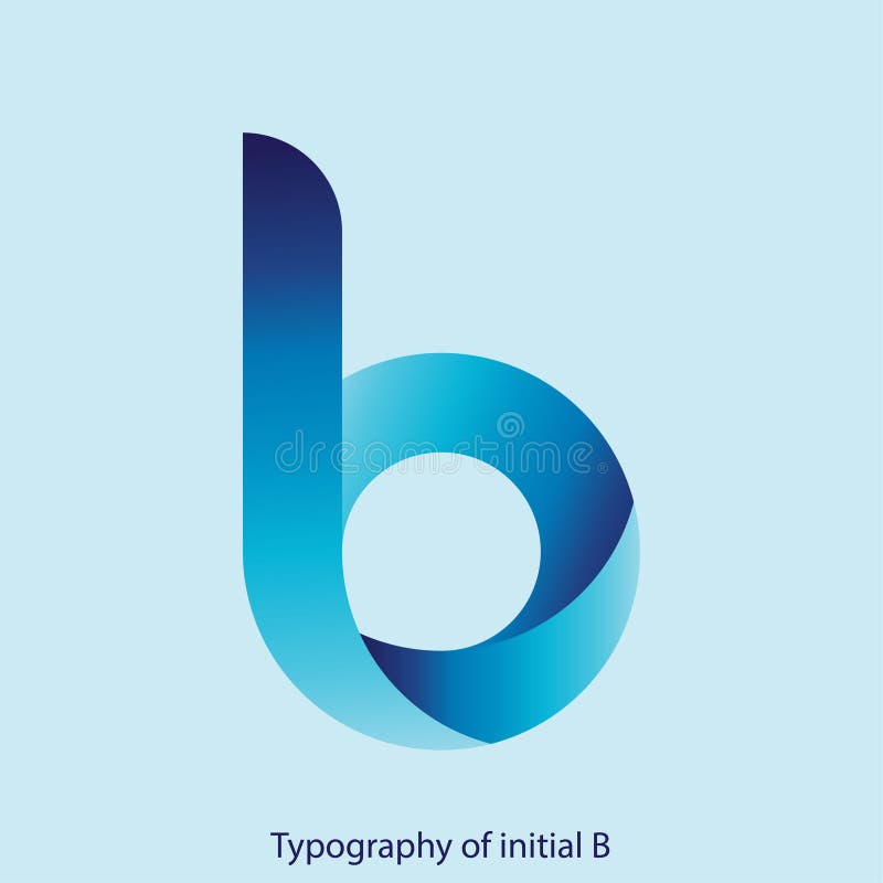 Typography Gradient B. Vector Illustration with Blue Gradient Color ...