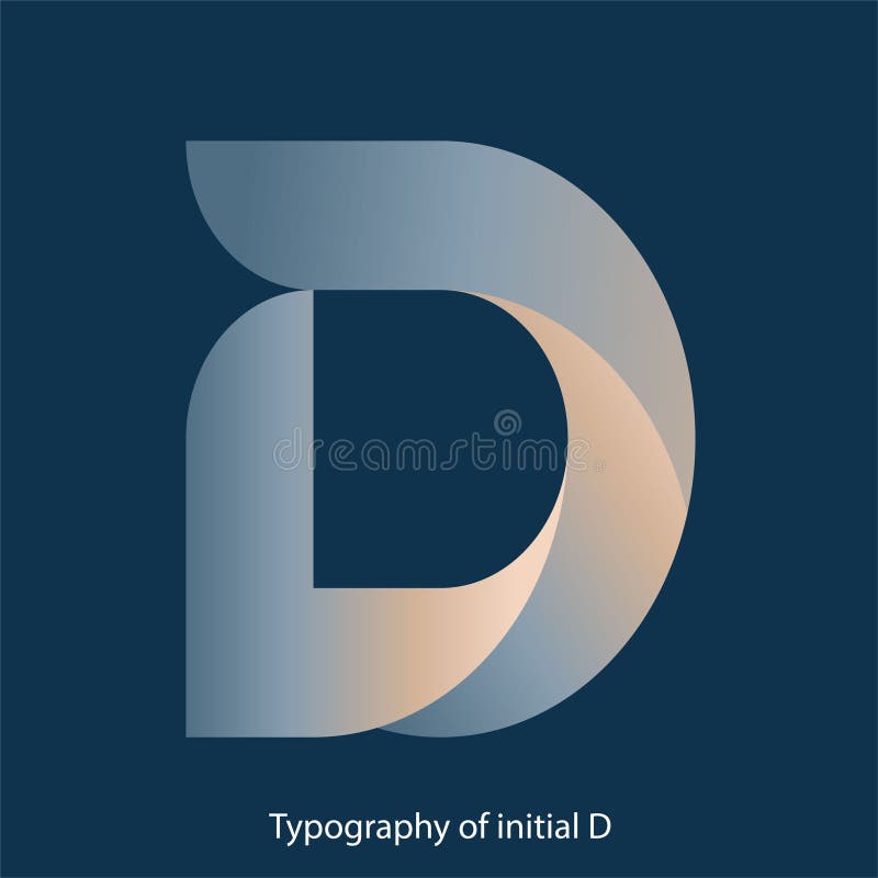Typography of Initial `D`. Vector Illustration with Gradation Color ...