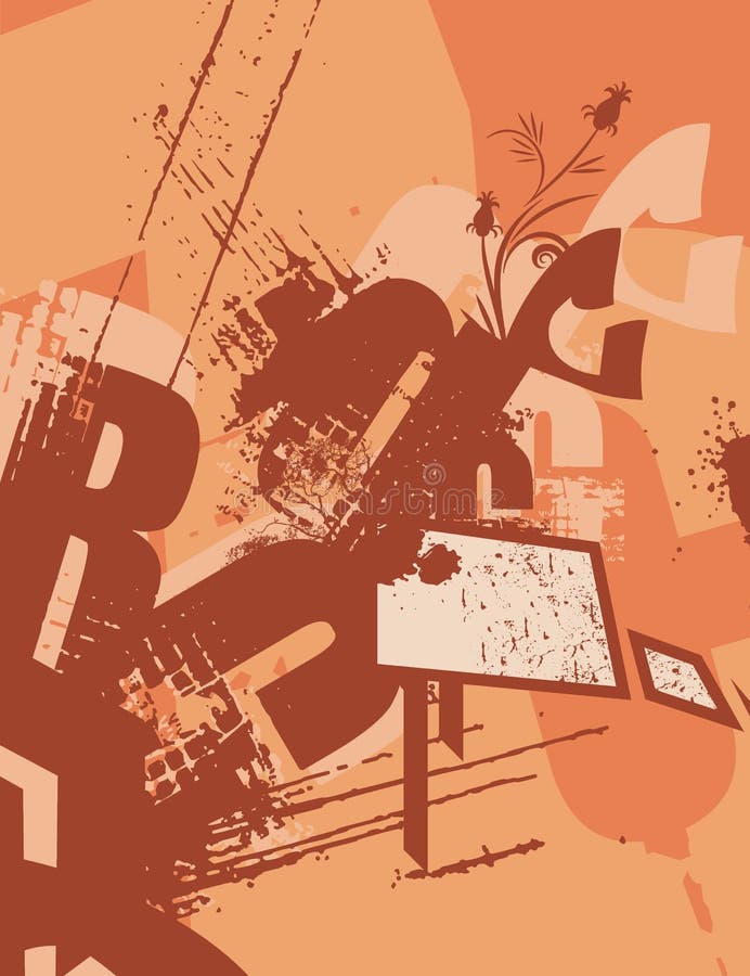 Retro Poster in Grunge Style with Typographic Signs. Vector ...