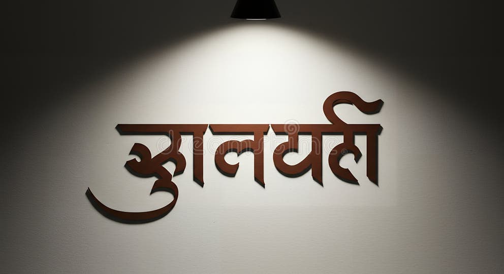 Typography of Hindi Script on Textured Paper Stock Illustration ...
