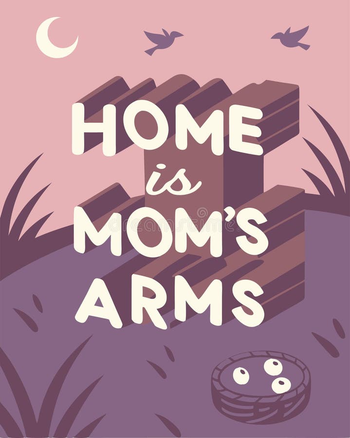 Typography Illustration Depicting Comfort and Love with Calming Visuals ...