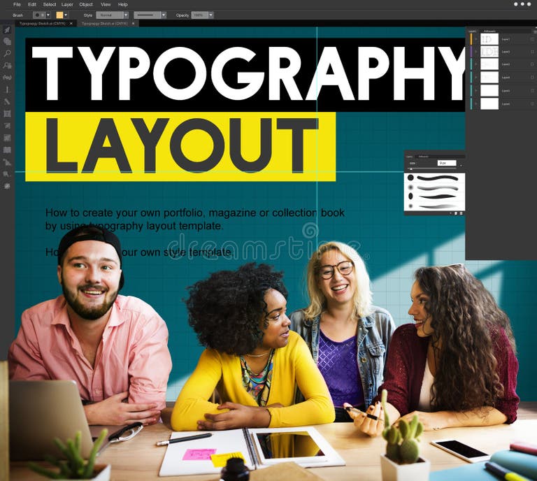 Typography Layout Ideas Creativity Design Element Concept Stock Image ...