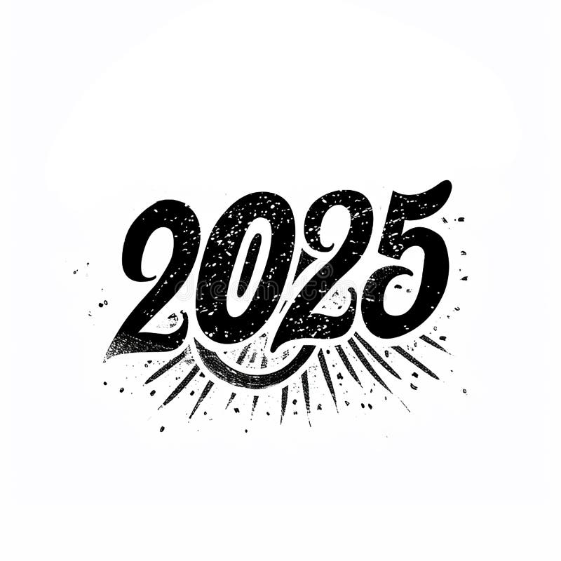 Typography Logo Saying "2025", Font Logo, Groovy Font, Vintage Ad Font ...