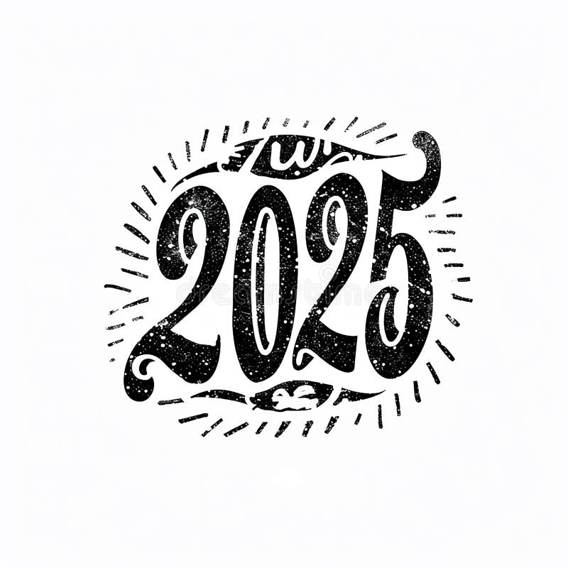 Typography Logo Saying "2025", Font Logo, Groovy Font, Vintage Ad Font ...