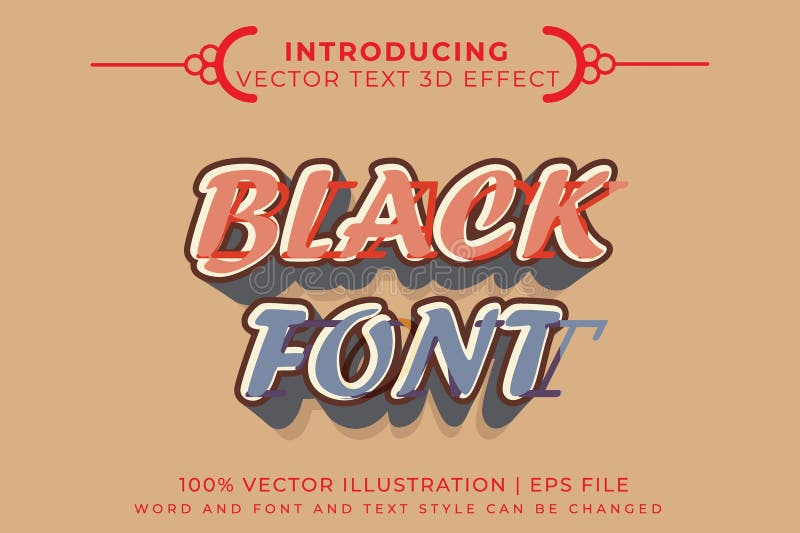 Typography Logo Template Editable 3d Text Effect Style Stock Vector ...