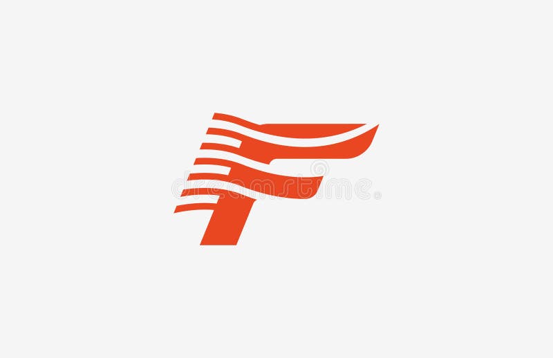 Typography Logogram Letter F Stripes Wavy Stock Vector - Illustration ...