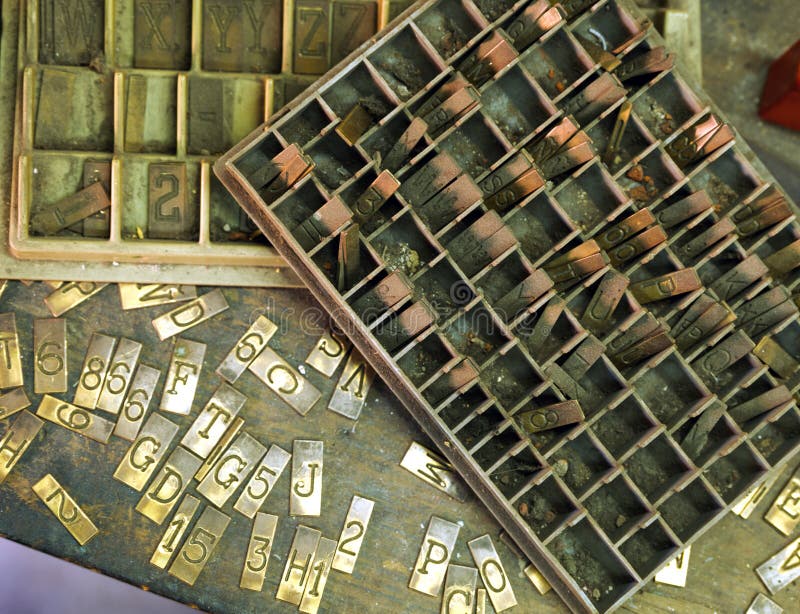 Typography Metal Letter for Use in an Old Vintage. Stock Image - Image ...