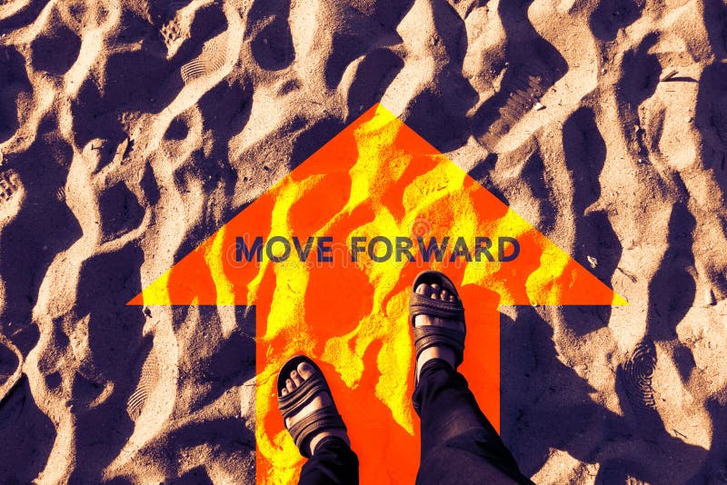 Typography Motivation. Move Forward Stock Image - Image of arrow ...