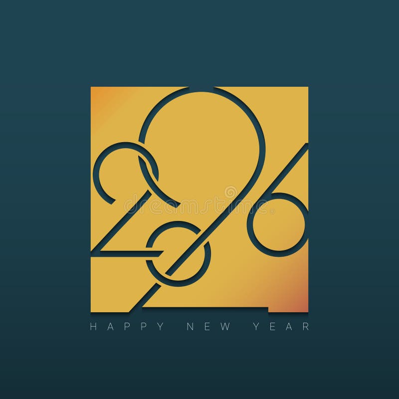 2026 Typography Number Design for New Year Celebration Stock ...