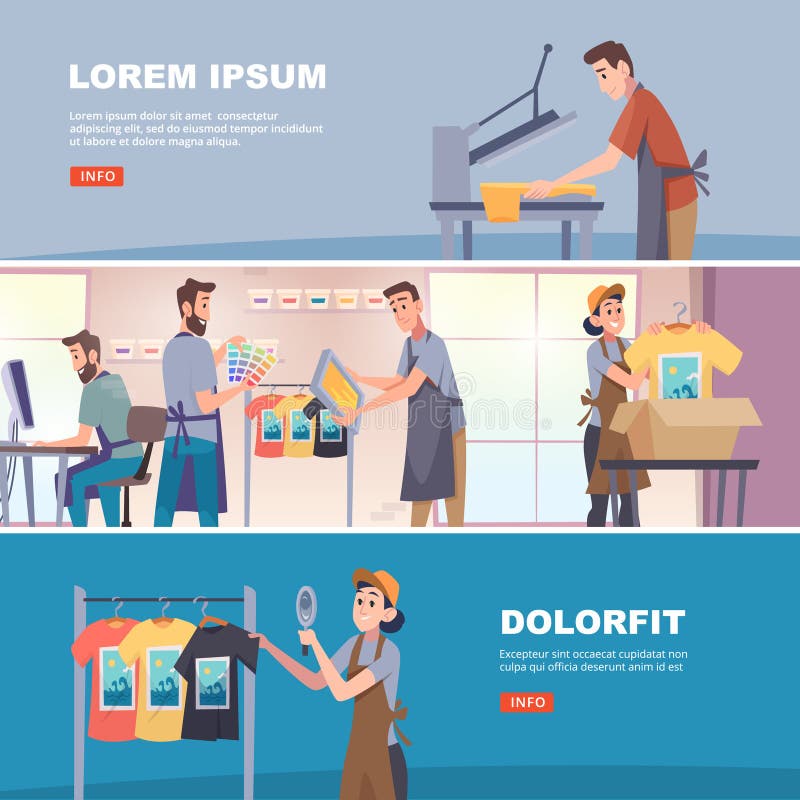 Typography. People Working in Printing House Stock Vector ...