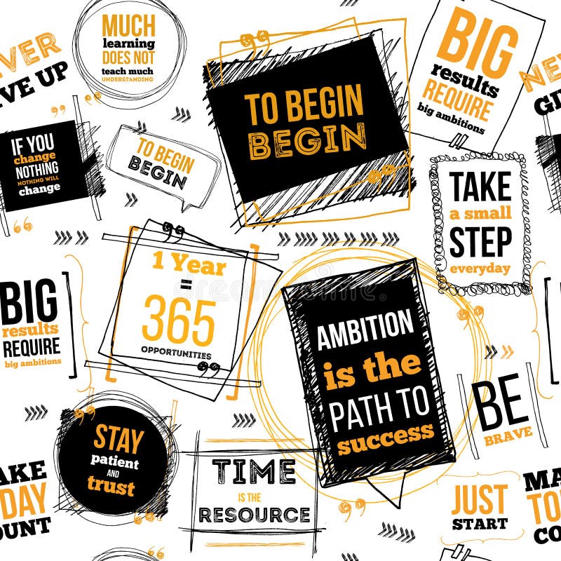 Typography Phrase Seamless Pattern. Motivation Quote Vector ...