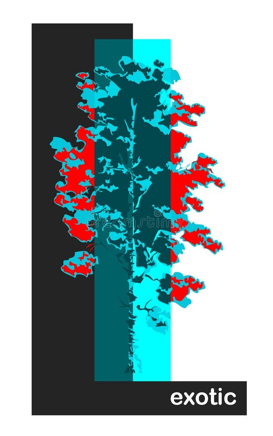 Typography Poster Tree with White Frame. Stock Vector - Illustration of ...