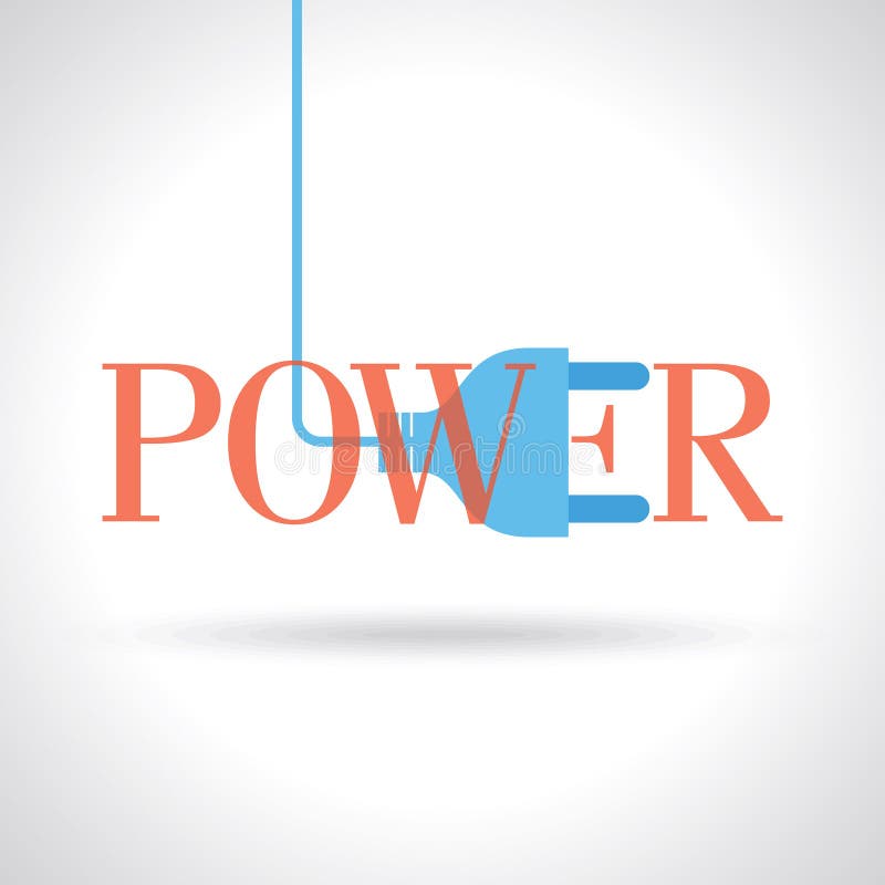 Typography for Power with Electric Connectivity Stock Vector ...