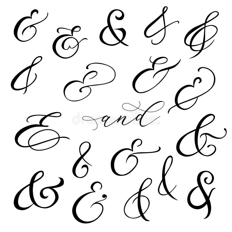 Typography Script Ampersand for Wedding Invitation, Poster, Card ...