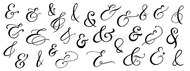 Typography Script Ampersand for Wedding Invitation, Poster, Card ...