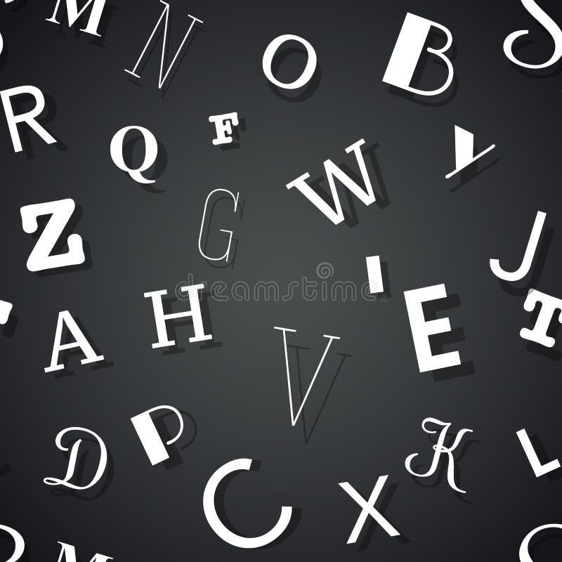Typography Seamless Background Stock Vector - Illustration of alphabet ...
