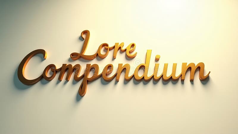 Typography Showcasing the Phrase Lore Compendium in Warm Tones Against ...