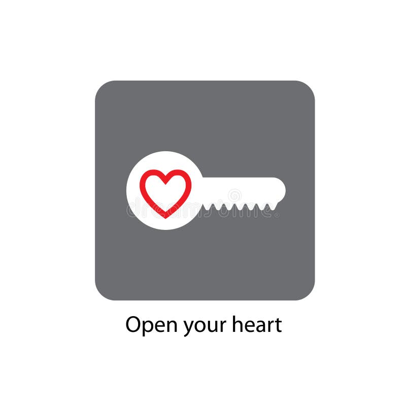 Typography Slogan. Icon - Key with a Heart. Vector Illustration Stock ...