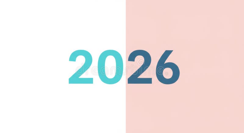 2026 Typography on Split Color Background Illustrating Future Trends ...