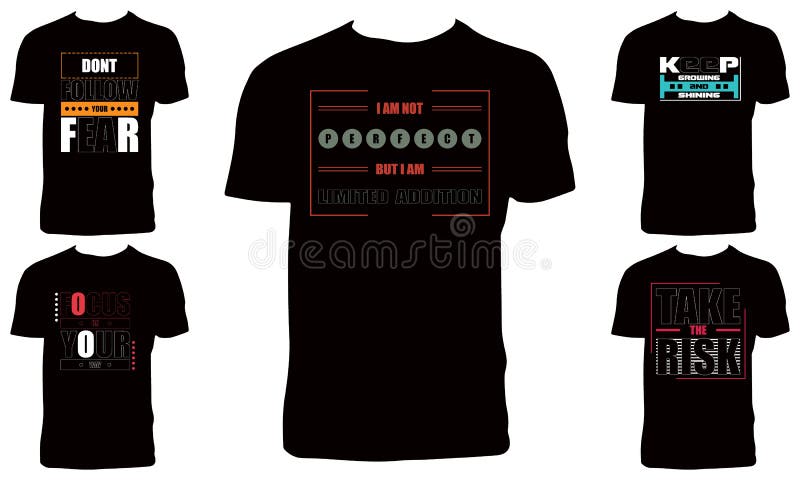 Typography T Shirt Design Bundle Stock Vector - Illustration of sleeve ...