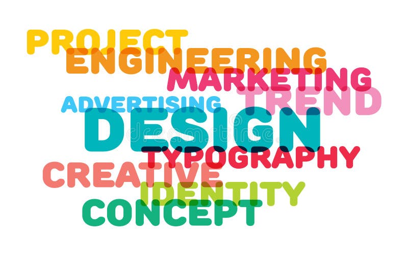 Typography Tag Cloud on White Background Stock Vector - Illustration of ...