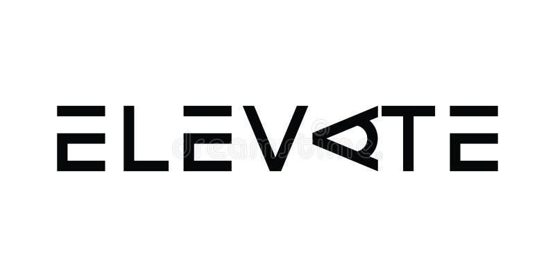 Typography Text Elevate Logo Design Inspiration. Stock Illustration ...