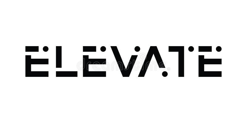 Typography Text Elevate Logo Design Inspiration. Stock Illustration ...