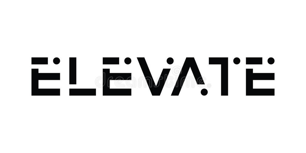 Typography Text Elevate Logo Design Inspiration. Stock Illustration ...