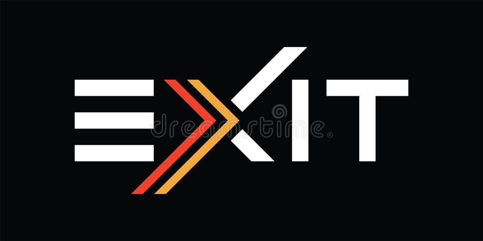 Typography Text Exit Logo Design Vector Graphic Stock Illustration ...