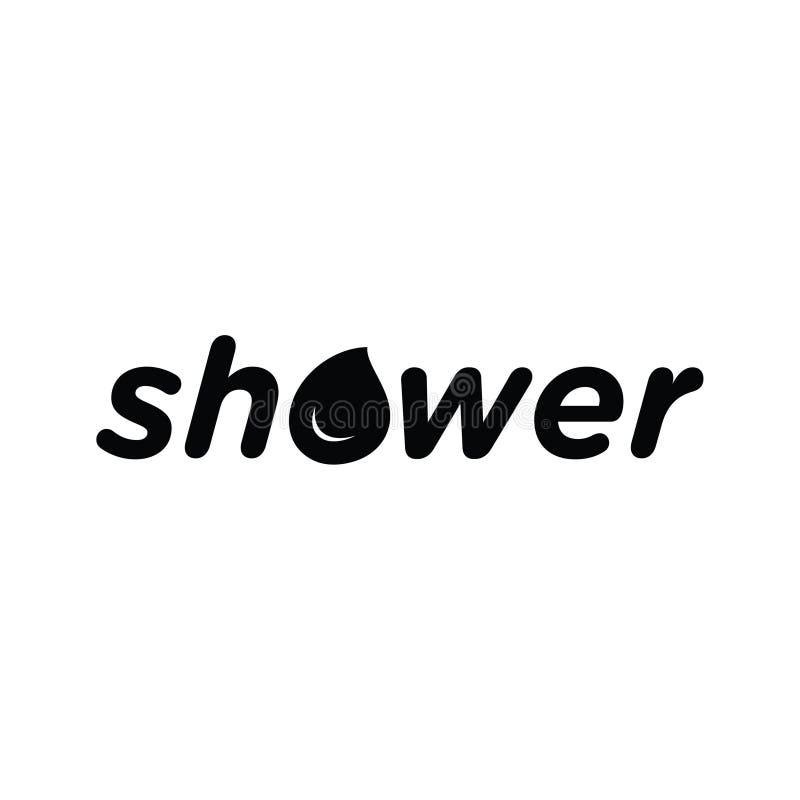 Typography Text Shower Logo Design Inspiration Stock Illustration ...