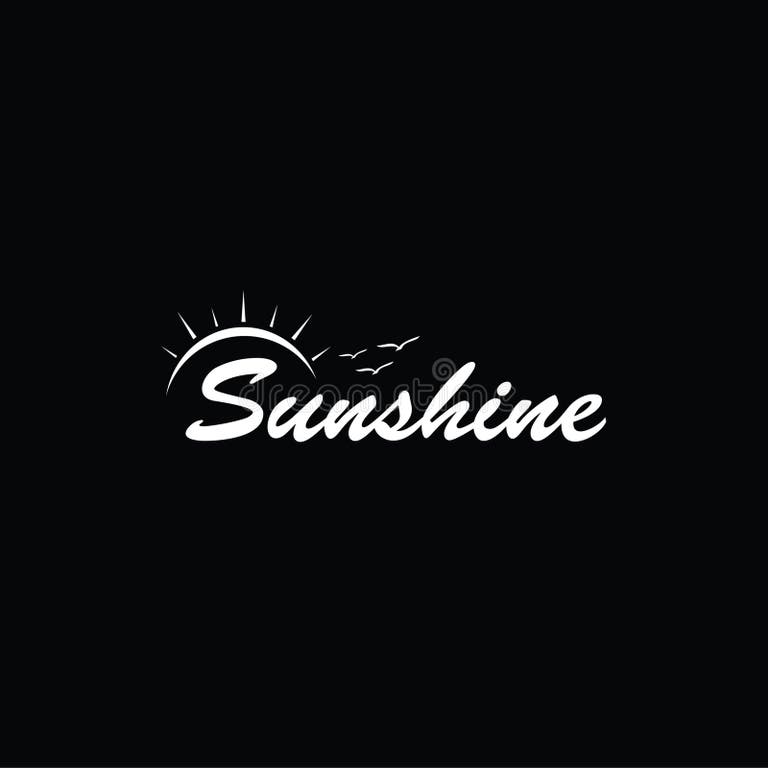 Typography Text Sunshine Logo Design Inspiration Stock Illustration - Illustration of sign ...