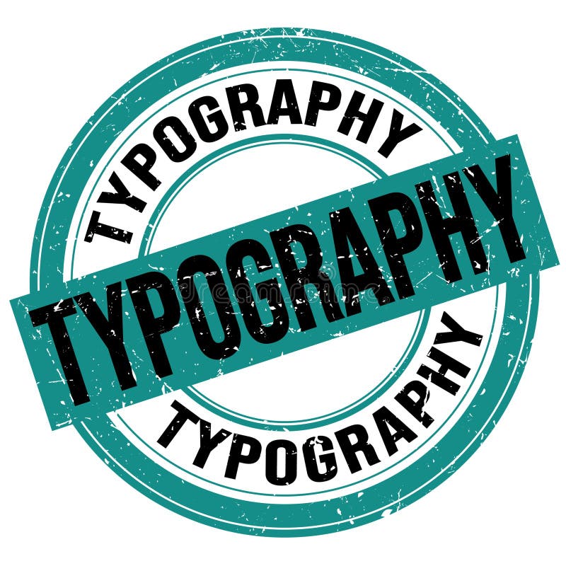 TYPOGRAPHY Text Written on Blue-black Round Stamp Sign Stock ...