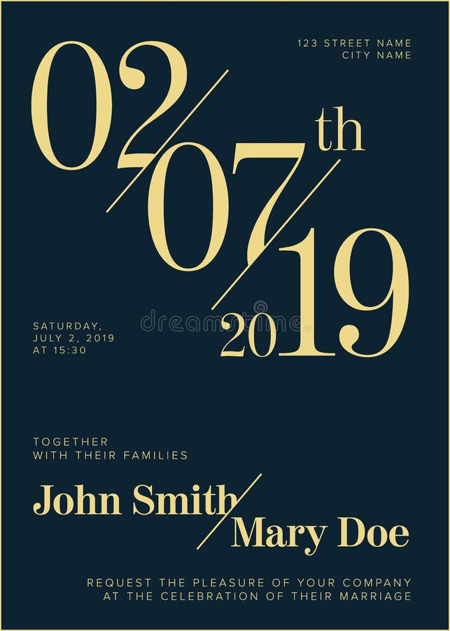 Typography Wedding Invitation Stock Vector - Illustration of ...