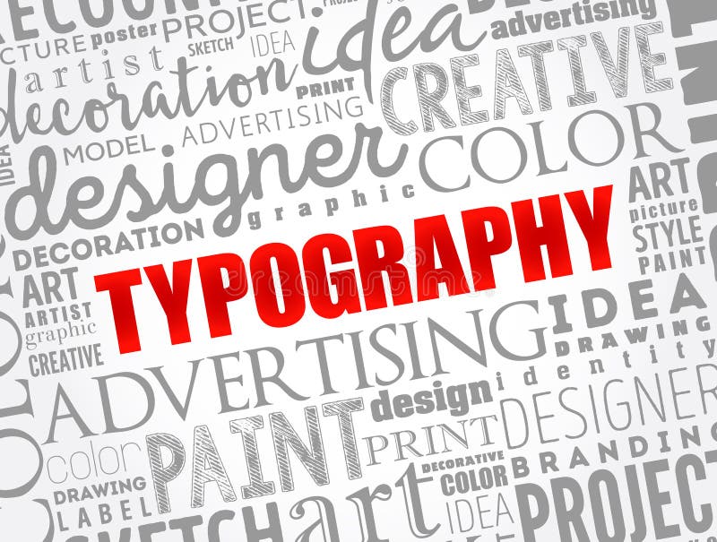 TYPOGRAPHY Word Cloud Collage, Creative Business Concept Background ...