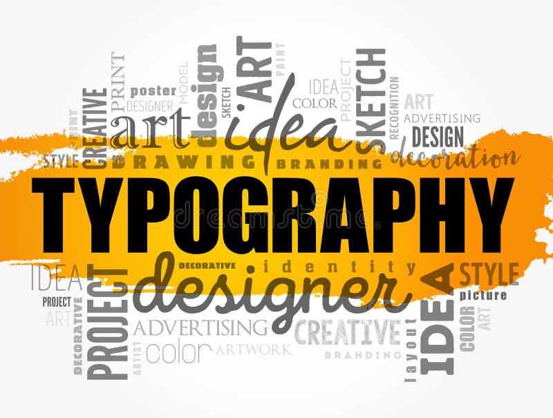 TYPOGRAPHY word cloud stock illustration. Illustration of management ...