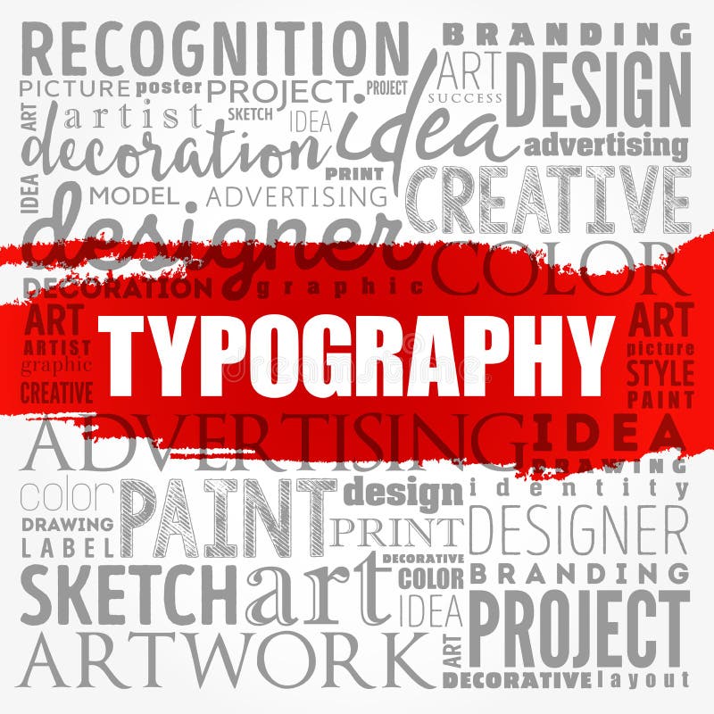 TYPOGRAPHY word cloud stock illustration. Illustration of management ...