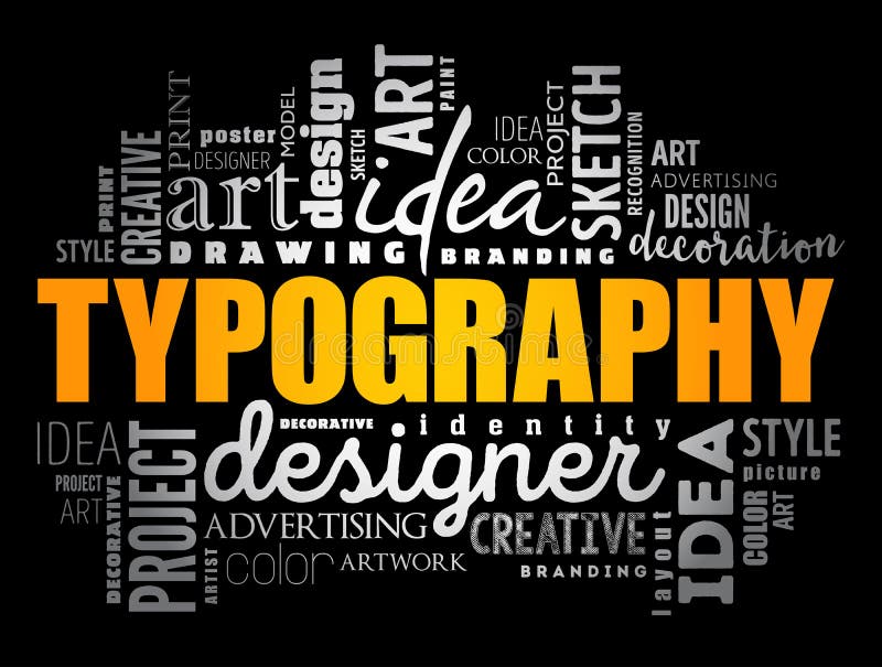 TYPOGRAPHY Word Cloud Collage, Creative Concept Stock Illustration ...