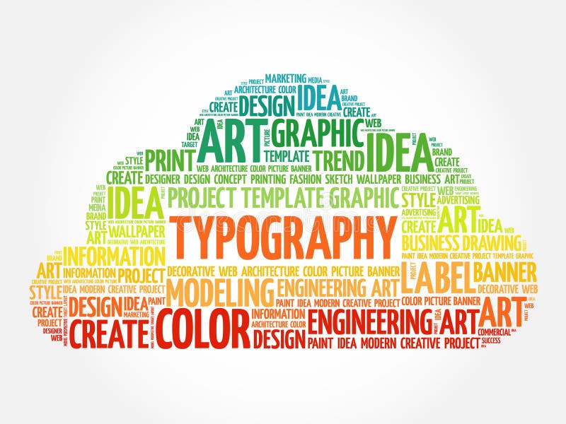 TYPOGRAPHY word cloud stock illustration. Illustration of management ...