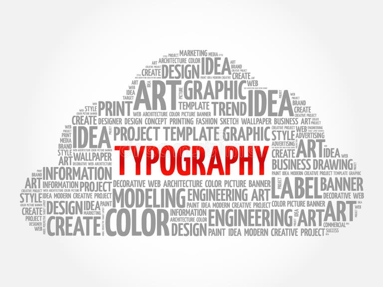 TYPOGRAPHY word cloud stock illustration. Illustration of layout ...