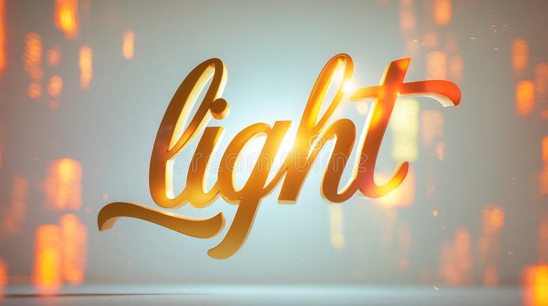 Typography of the Word Light with Glowing Elements in a Modern Design ...