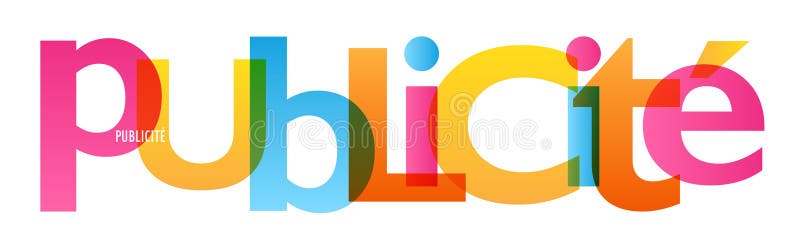 PUBLICITE (ADVERTISING in French) Colorful Overlapping Letters Banner ...