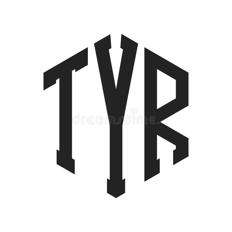 TYR Logo Design. Initial Letter TYR Monogram Logo Using Hexagon Shape ...